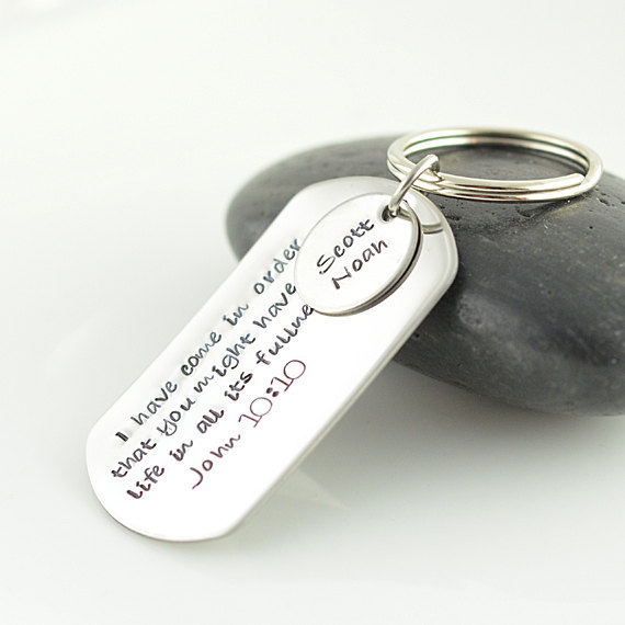Personalized Keychain, Hand Stamped Key Chain on Luulla