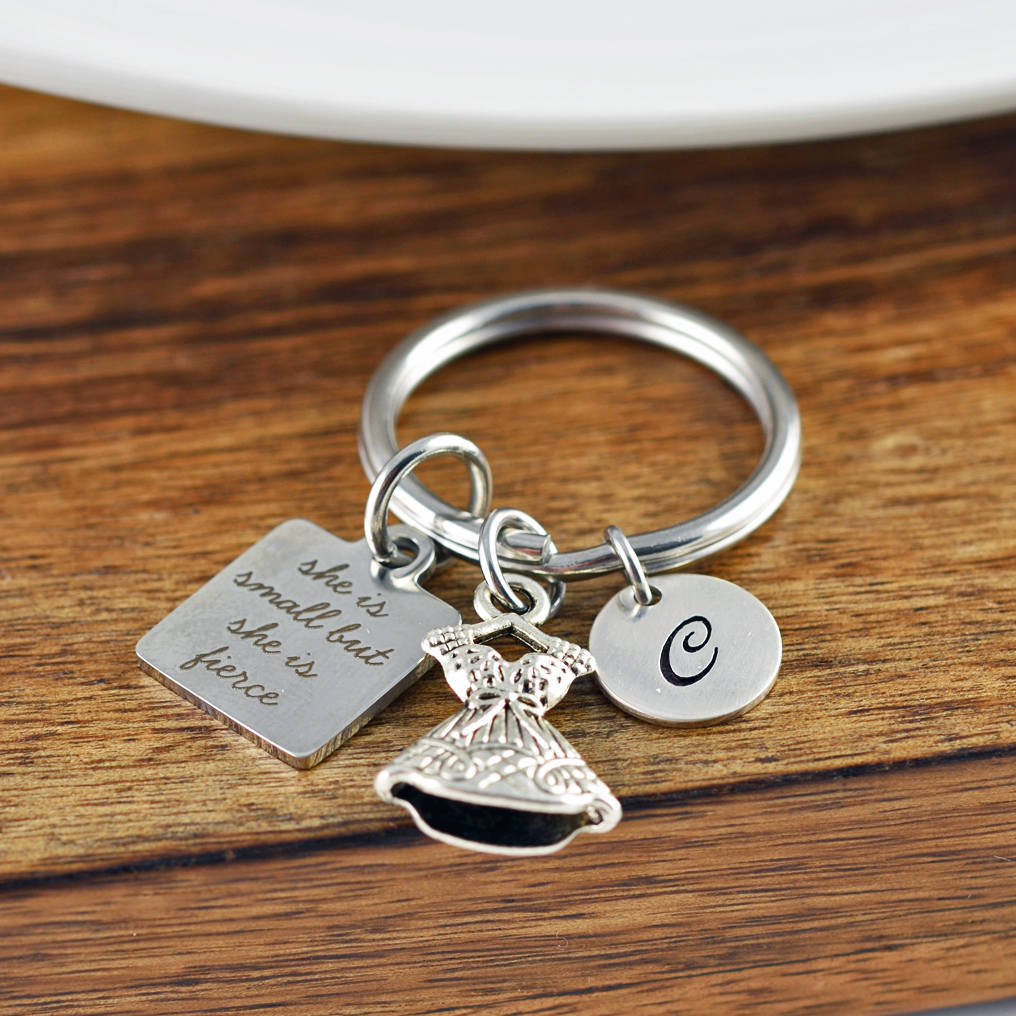 Though She Is Small She Is Fierce Keychain, Shakespeare Quote, Engraved ...