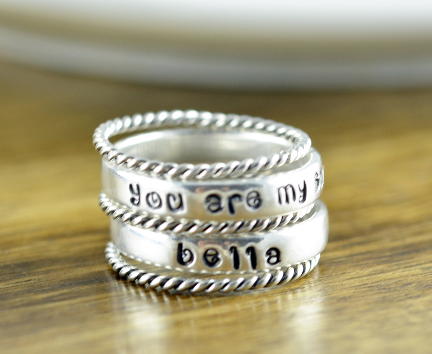 Mothers Ring - Stackable Name Rings - Gift For Mom - Name Rings - You ...