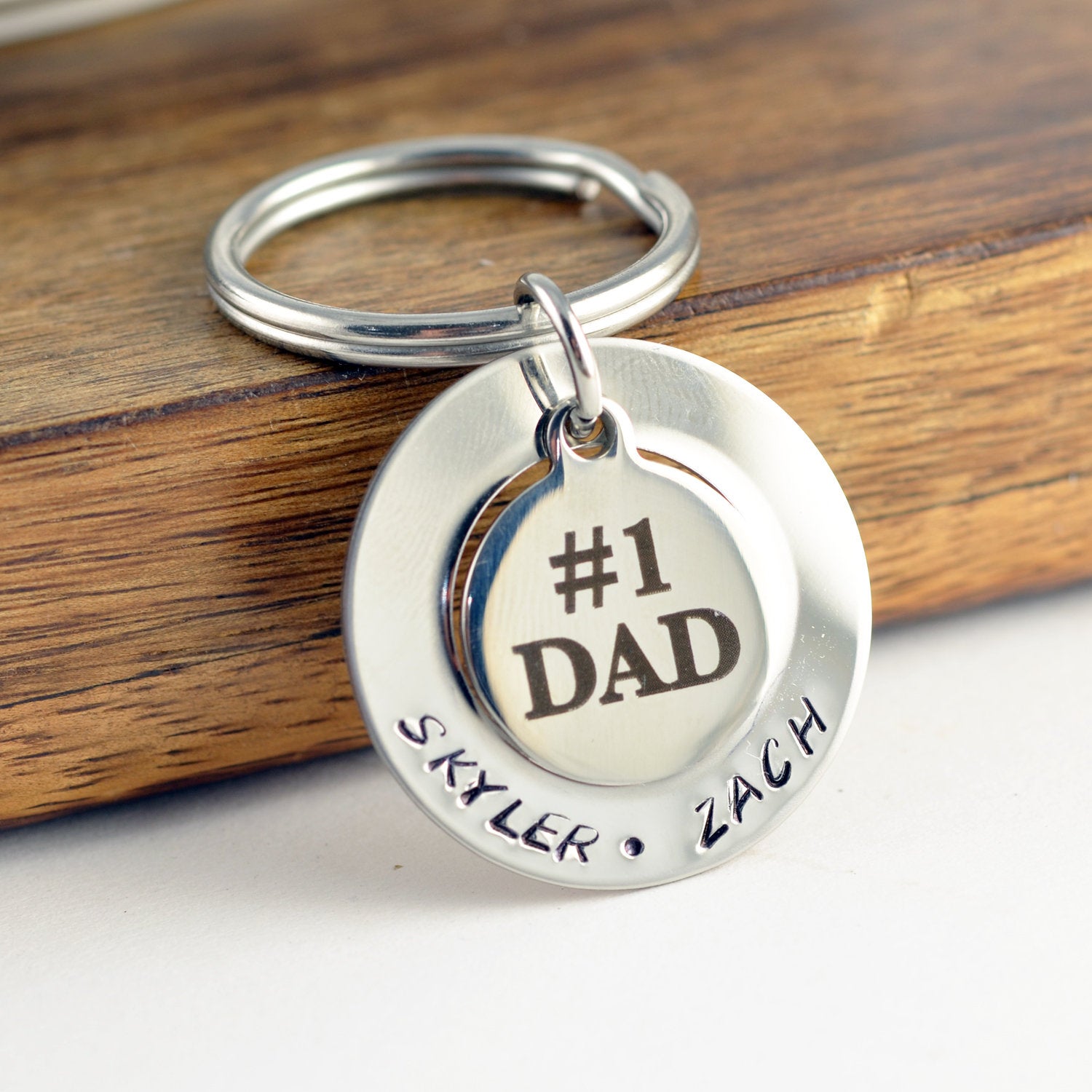 Personalized Fathers Day Keychain, #1 Dad Keychain, Personalized Father ...