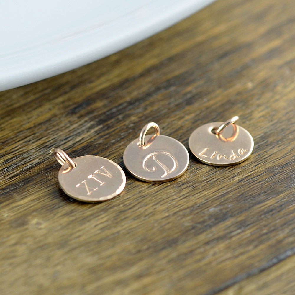 Rose Gold Initial Charm, Personalized Initial, Add A Charm, Hand ...