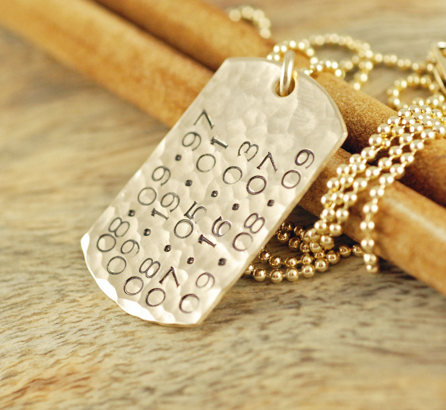Personalized 14k Gold Filled Dog Tag Necklace, Hand Stamped Dog Tag ...